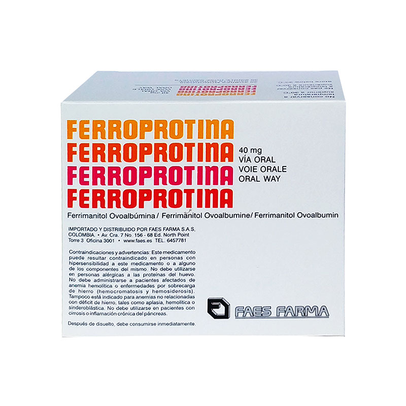 Ferroprotina 40 Mg 30 Sobres (3%+)(Pae) – Droguería Sanigi